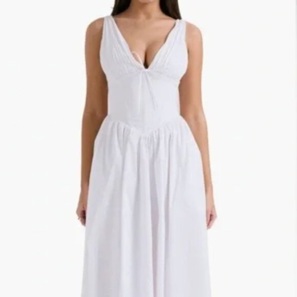House of CB | Dresses | House Of Cb Emmelina White Cotton Corset ...